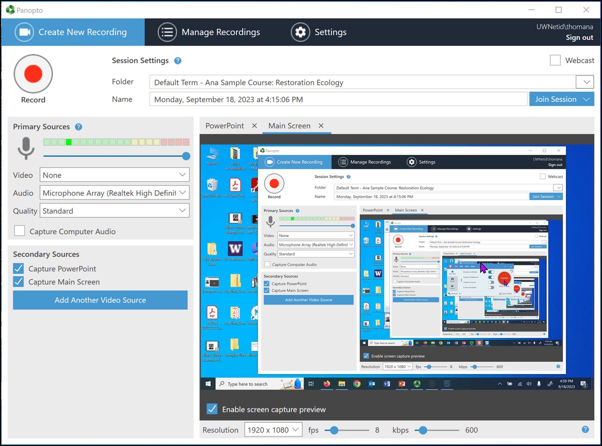 Lecture Capture using Panopto - Information Technology