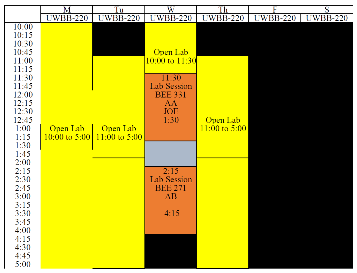 EE Open lab schedule - School of Science, Technology, Engineering ...